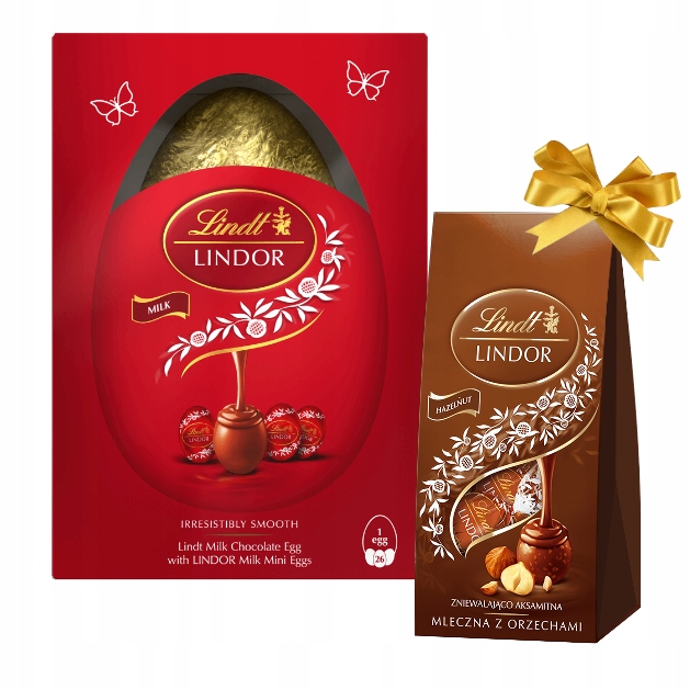 Jajeczka czekoladowe Lindt Wielkanoc 215g + GRATIS praliny orzechowe ...
