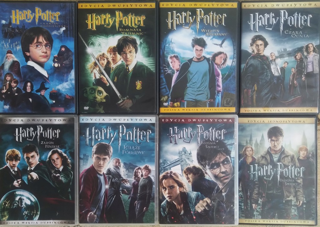 Harry Potter komplet DVD FILMY zestaw POLSKI - 12559185144 - oficjalne ...