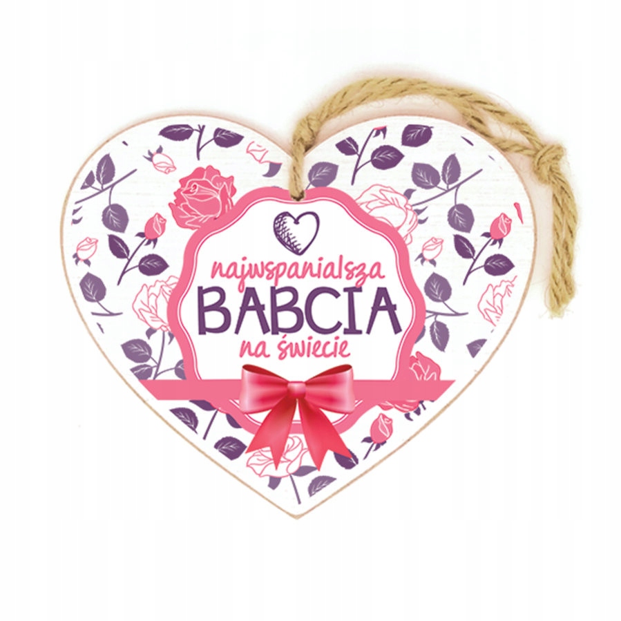 TABLICZKA SERCE NAJWSPANIALSZA BABCIA NA ŚWIECIE - 17088350774 - oficjalne archiwum Allegro