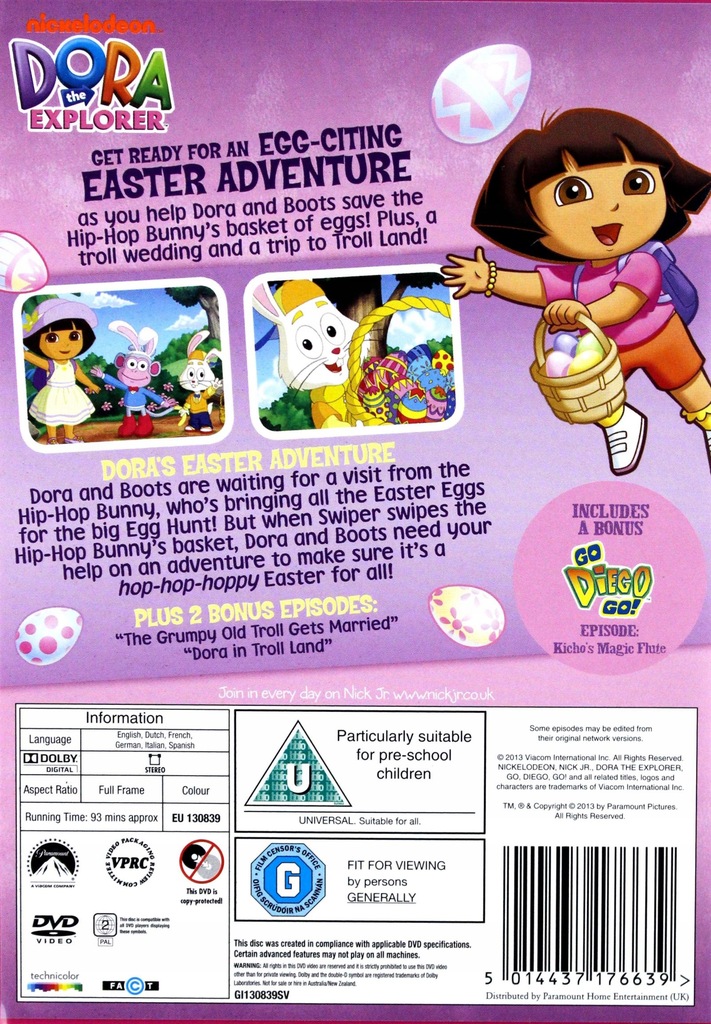 DORA THE EXPLORER EASTER ADVENTURE [DVD] - 7160346140 - oficjalne ...