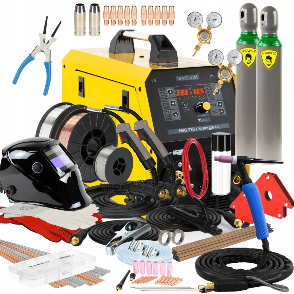 SPAWARKA MIGOMAT MIG/MAG 4x4 synergia 230V 200A MMA TIG LIFT Magnum MIG 210 - 14487363729 ...