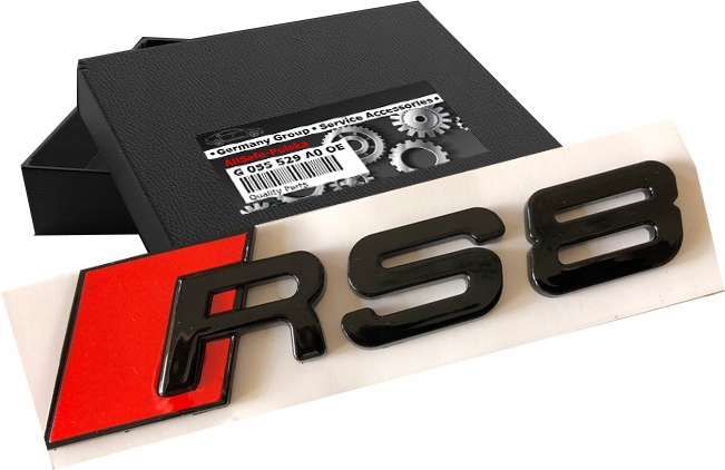 Czarny emblemat logo napis AUDI RS8 JAKOŚĆ OEM*|AS - 13475188084 ...