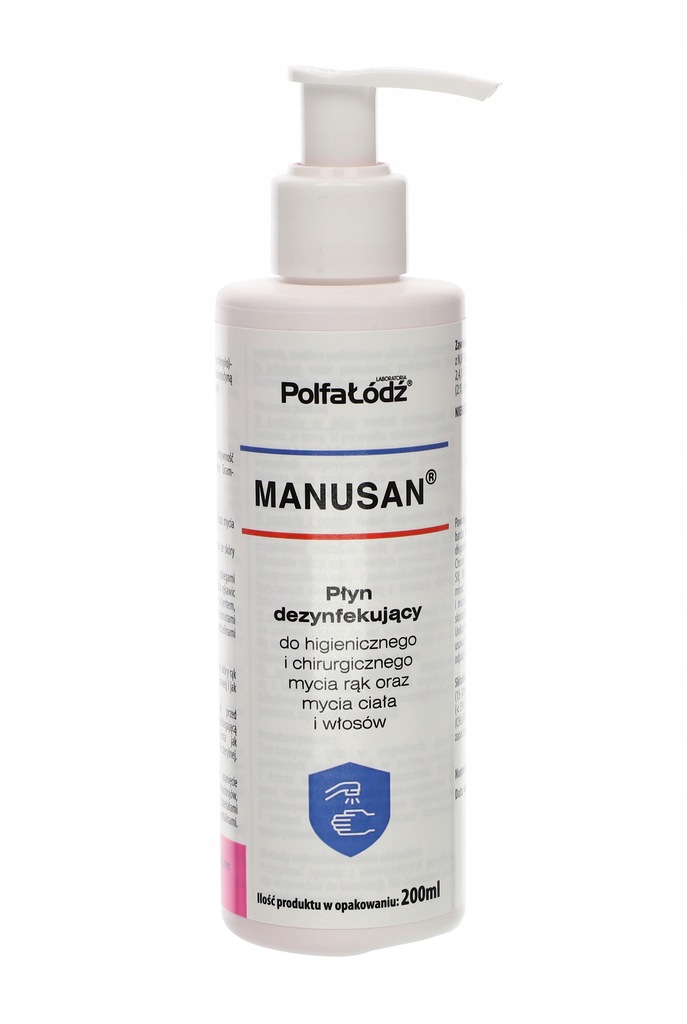 MANUSAN 200 ml z POMPKĄ, płyn do dezynfekcji POLFA - 12741673998 ...