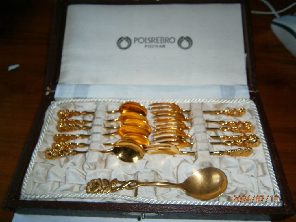 POLSREBRO POZNAN - ZESTAW DESEROWY // UNIKAT MOTYW ROZANY - 16264382566 ...