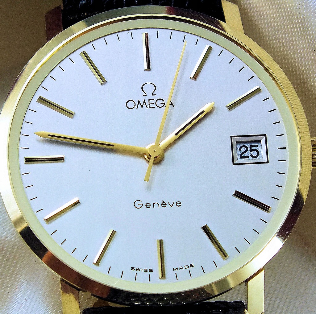 OMEGA NOS Lite ZŁOTO 14K 585 zegarek NOWY '74 FULL KOMPLET BOX Mega ...