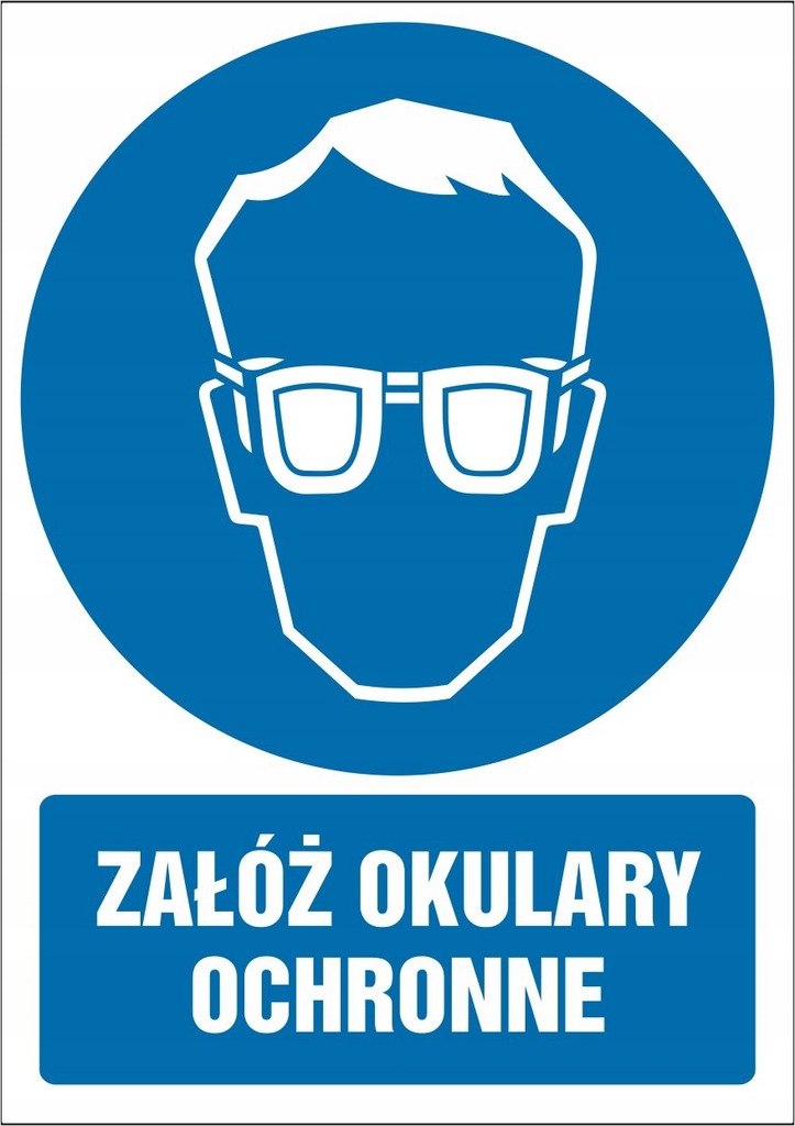 Tabliczka Piktogram BHP - Załóż okulary ochronne - 8969927493 ...