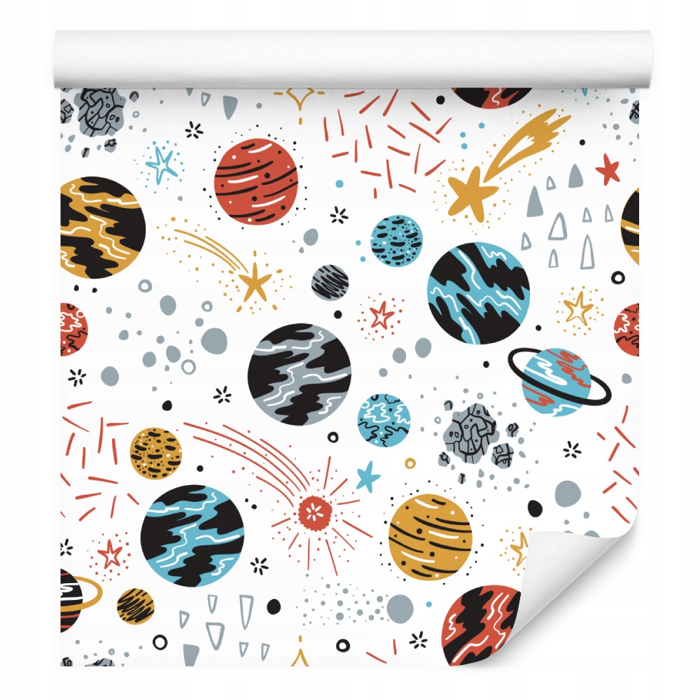 Tapeta dla dzieci kosmos planety gwiazdy galaktyka - 9707875799 - oficjalne archiwum Allegro