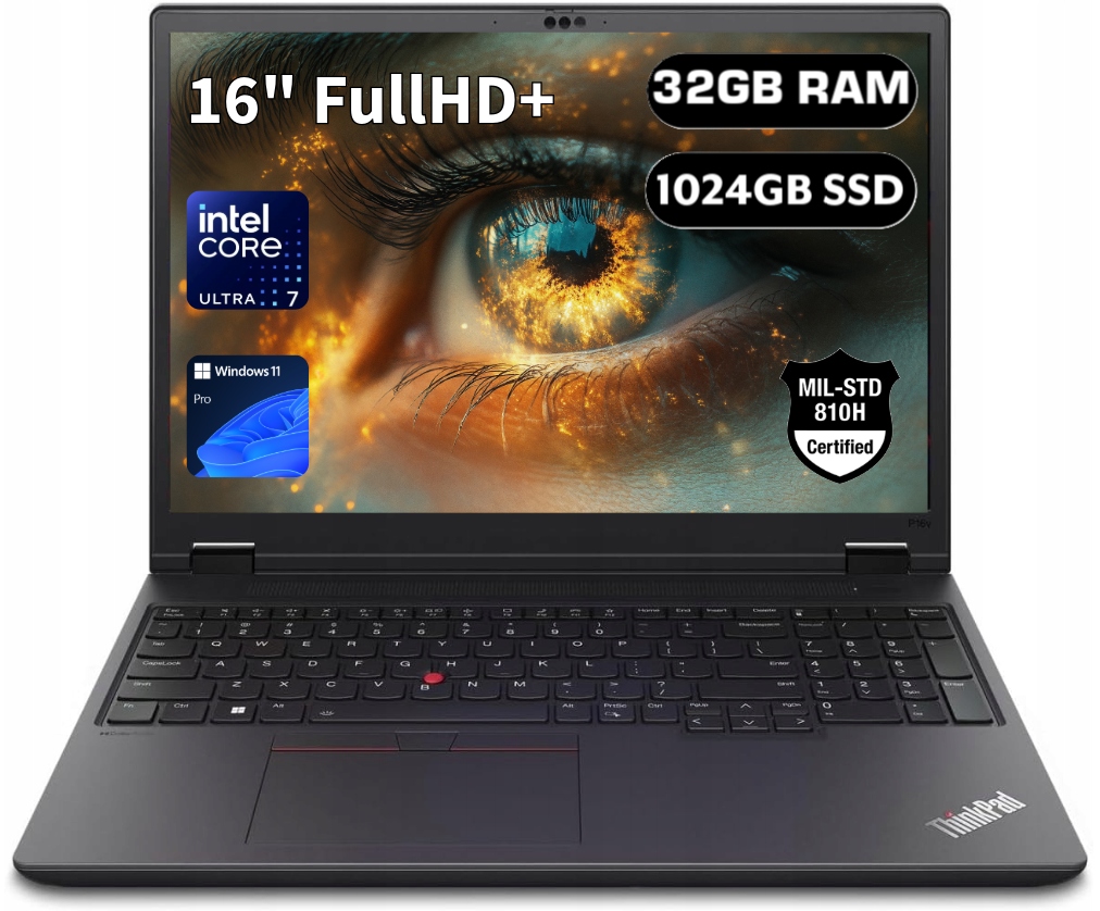 LAPTOP LENOVO ThinkPad P16v GEN2 INTEL U7 155H 32GB/1TB W11P FHD+ MIL-STD - 16877688441 ...