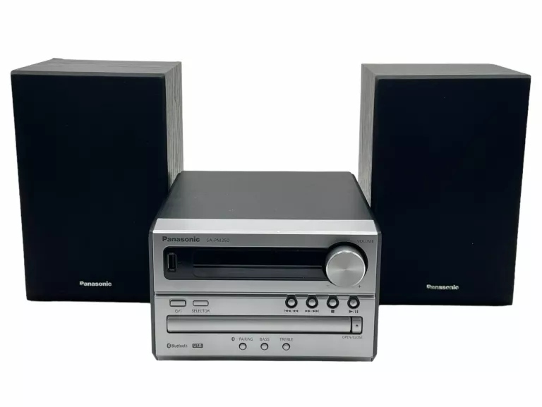MINI WIEŻA PANASONIC SA-PM250 20W BLUETOOTH SREBRNY - 15192956495 ...