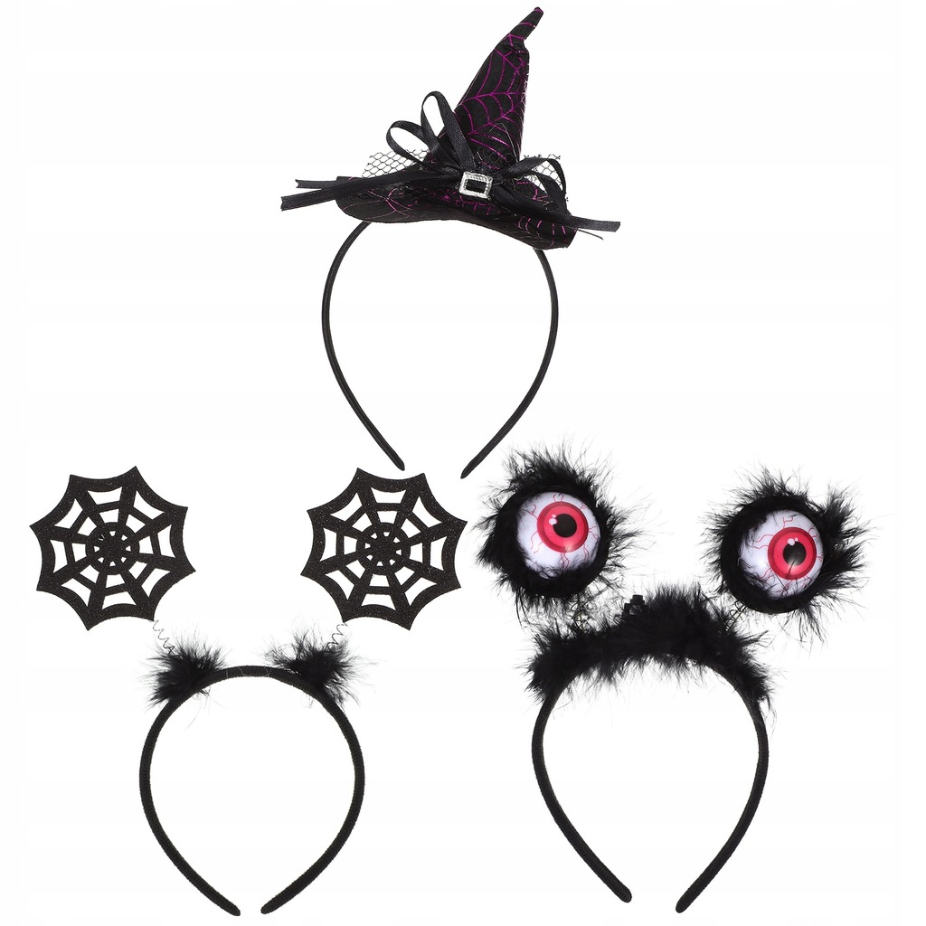 3pcs Costume Headbands Witch Hat Eyeball Spider We - 13169740889 ...