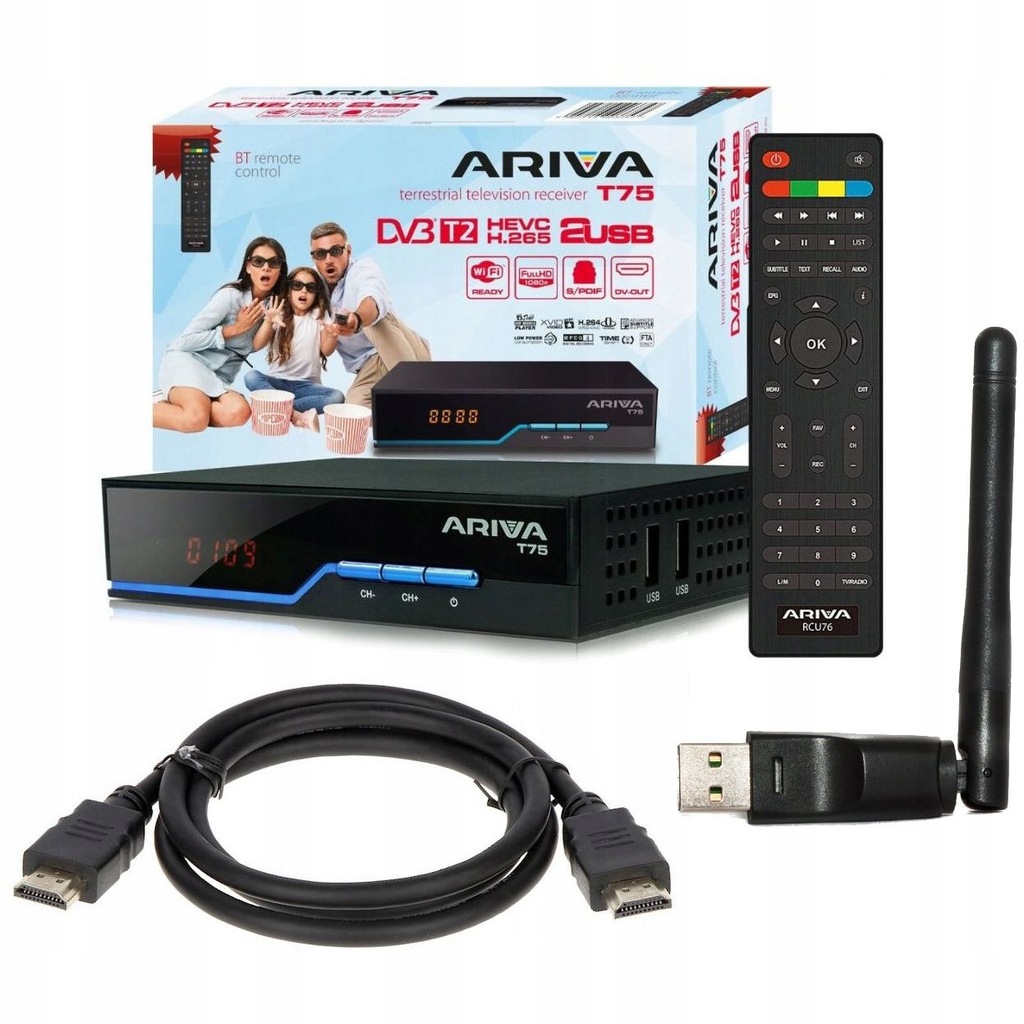 Odbiornik TV DVB-T DVB-T2 Ferguson ARIVA T75 +WiFi - 11850571464 ...