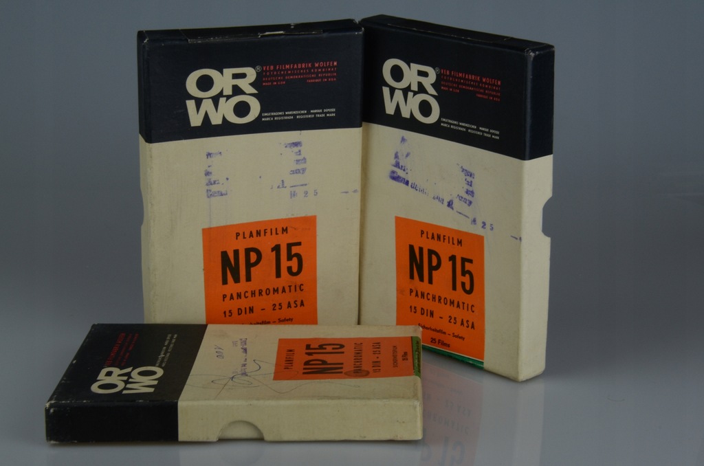 ORWO NP 15 Panchromatic 10 x 15 PLANFILM 25 klisz - 13017158765 ...