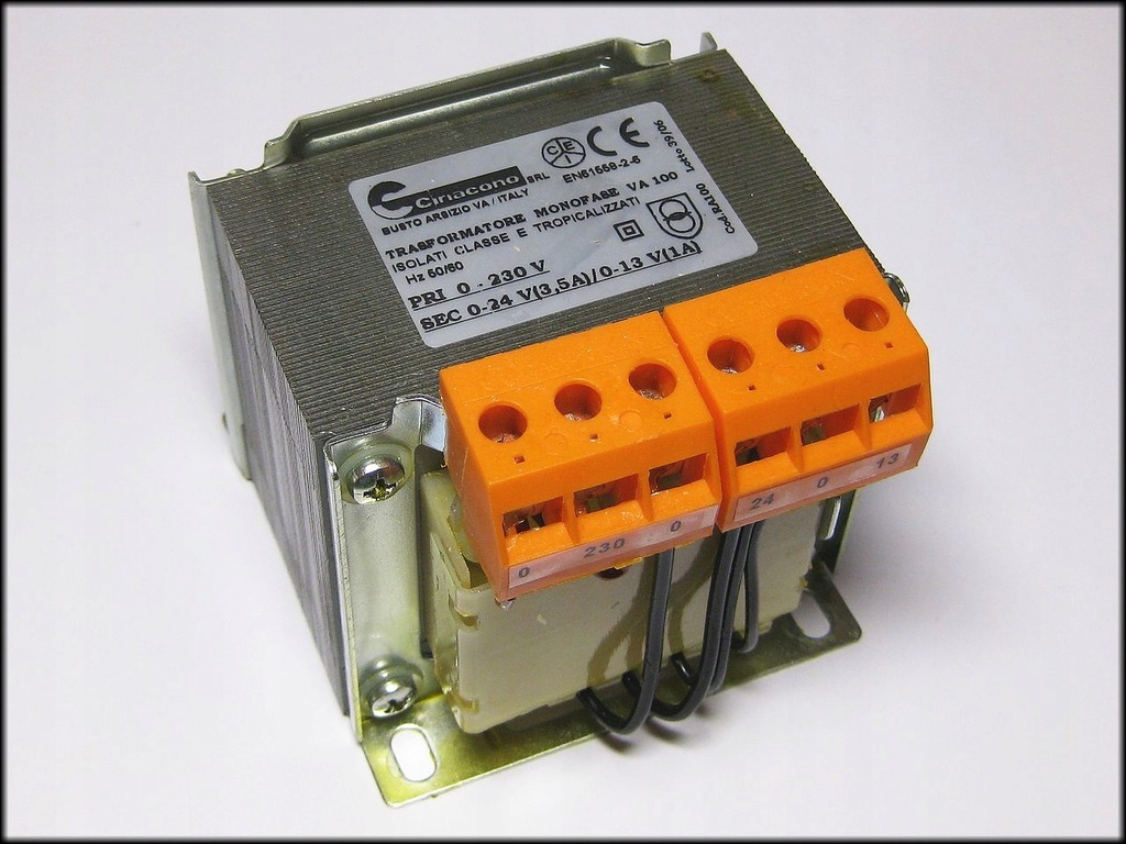 Transformator sieciowy 100VA 24V/3,5A 13V/1A (373) - 8993295384 - oficjalne archiwum Allegro