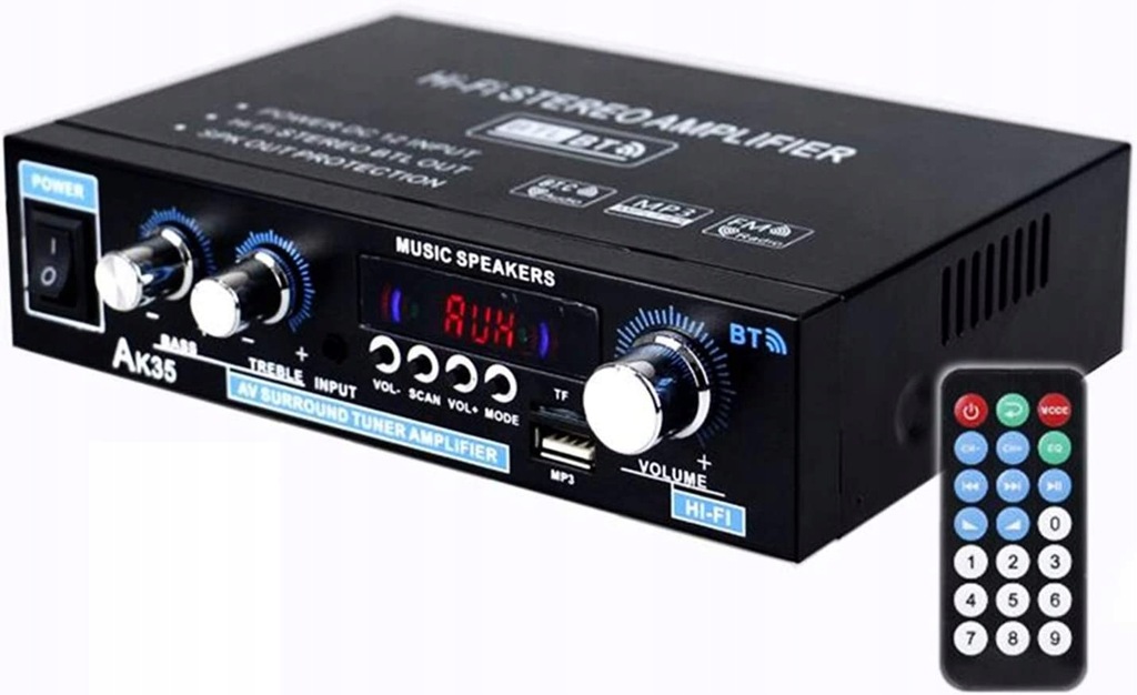 MINI WZMACNIACZ BLUETOOTH V5.0 AK-35 HIFI STEREO - 13391251260 - oficjalne archiwum Allegro
