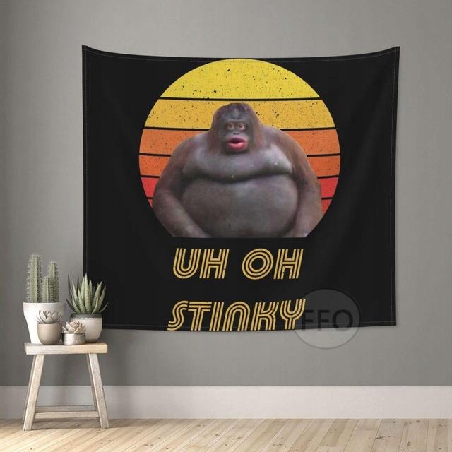 GOBELIN Le Monke Uh Oh śmierdzący gobelin ścia - 13633220429 ...