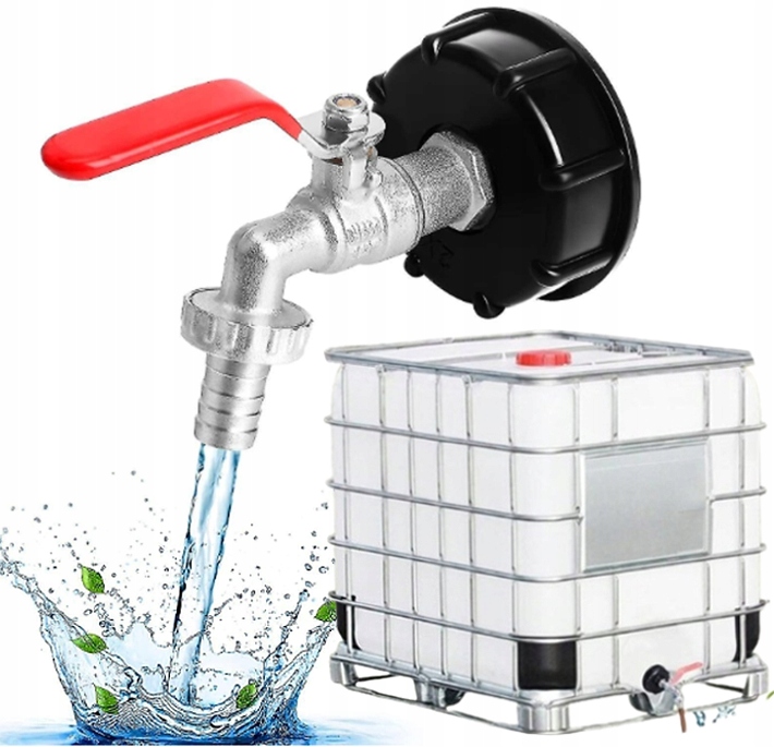 KRAN do zbiornika 1000 l ZAWÓR do MAUZERA MAUZER POJEMNIK IBC KRANIK 1/2 - 15377183716 ...