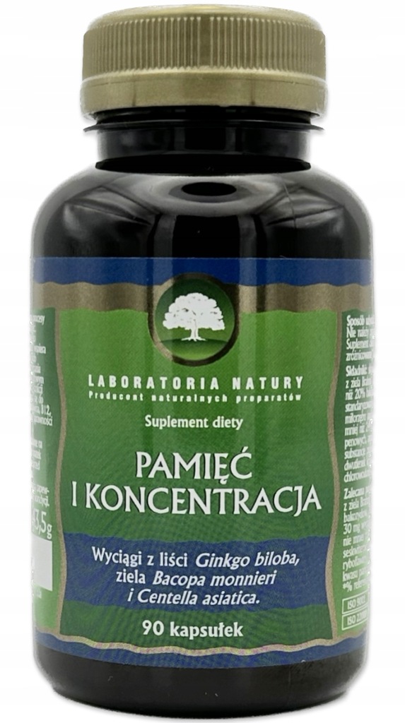 Laboratoria Natury PAMIĘĆ I KONCENTRACJA Suplement Diety 90 kapsułek - 14498061020 - oficjalne ...