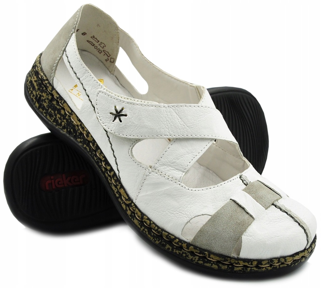 Półbuty RIEKER Buty Damskie Wygodne Zdrowotne 37 - 10865108059 ...