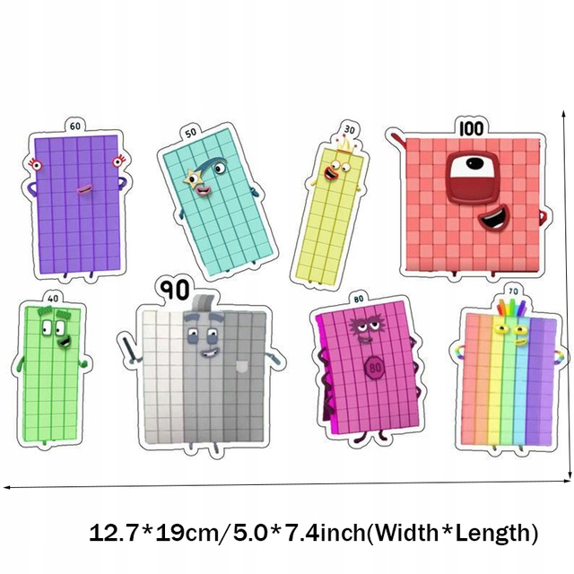 Set of 50pcs Anime Numberblocks Stickers Cartoon P - 13434124137 ...