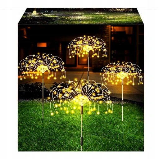 4 x LAMPA SOLARNA OGRODOWA DMUCHAWIEC FIREWORK LED - 13556924104 - oficjalne archiwum Allegro
