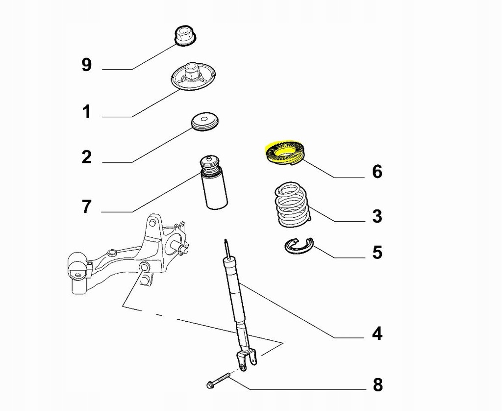 Nakładka tylnej sprężyny Alfa Romeo Giulietta - 12408843635 - oficjalne ...