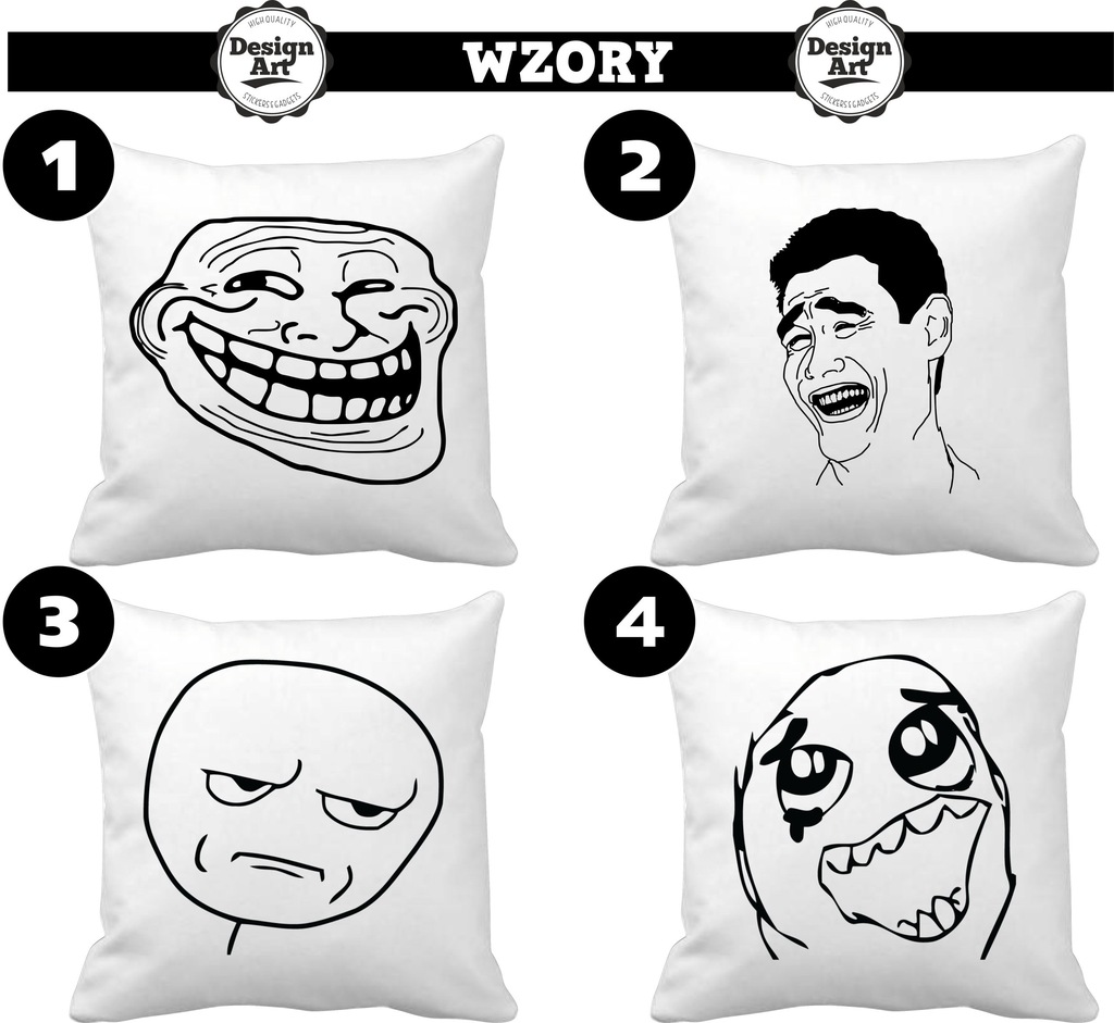 PODUSZKA MEMY MEME TWÓJ MEM Z NAPISEM TROLLFACE - 8275228299 ...