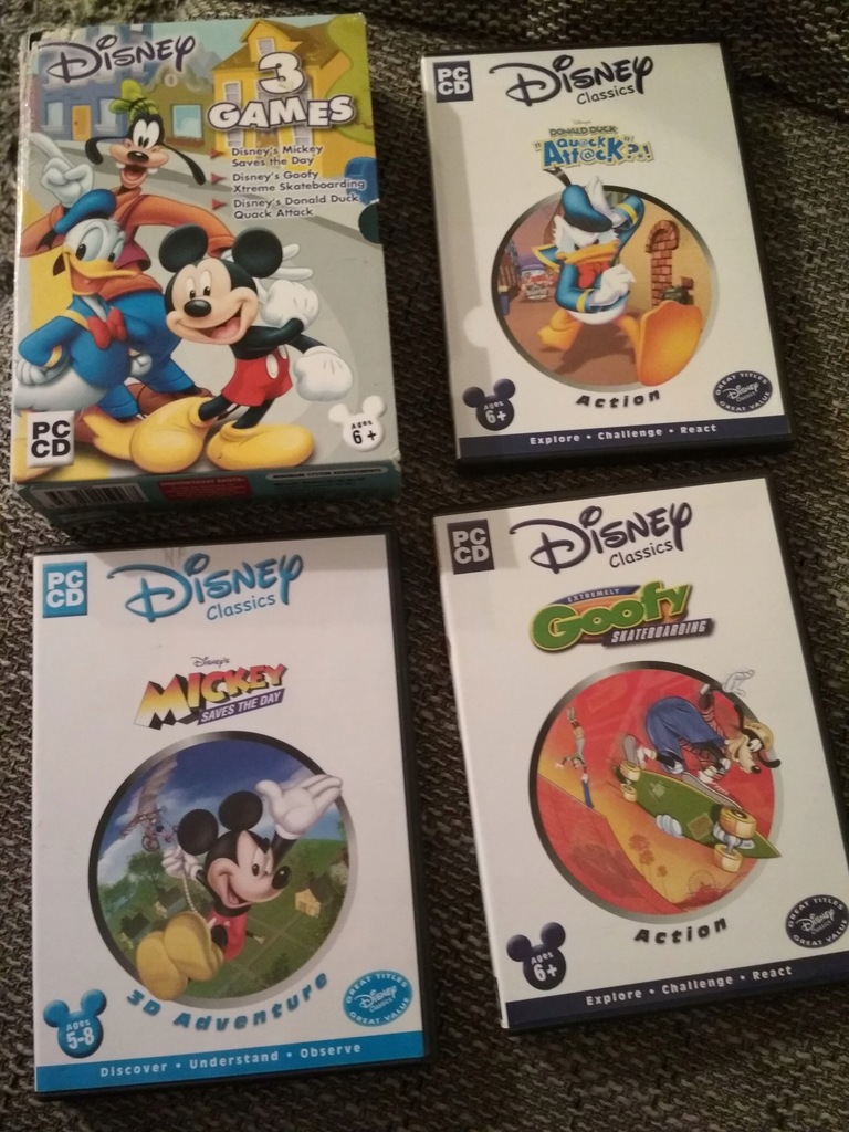DISNEY 3 GAMES DONALD DUCK MICKEY GOOFY PC DVDBOX - 13073245233 ...