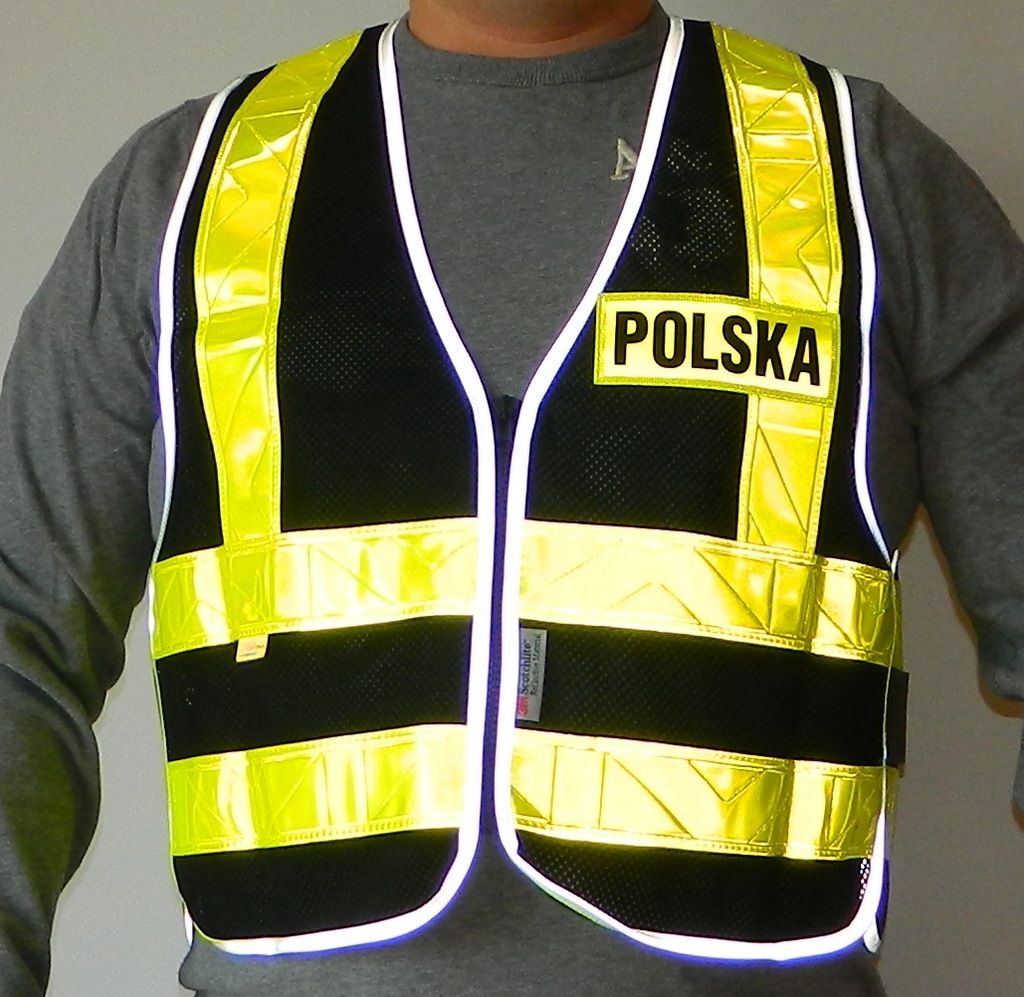 KAMIZELKA ODBLASKOWA NA MOTOR POLICJA POLSKA - L - - 7252988173 ...