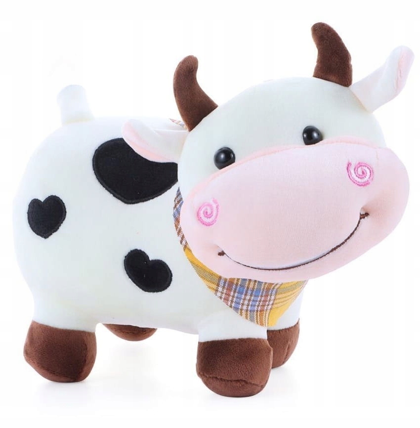 KRÓWKA MASKOTKA PLUSZOWA 18CM MIŚ PLUSZAK KROWA - 15934279681 ...