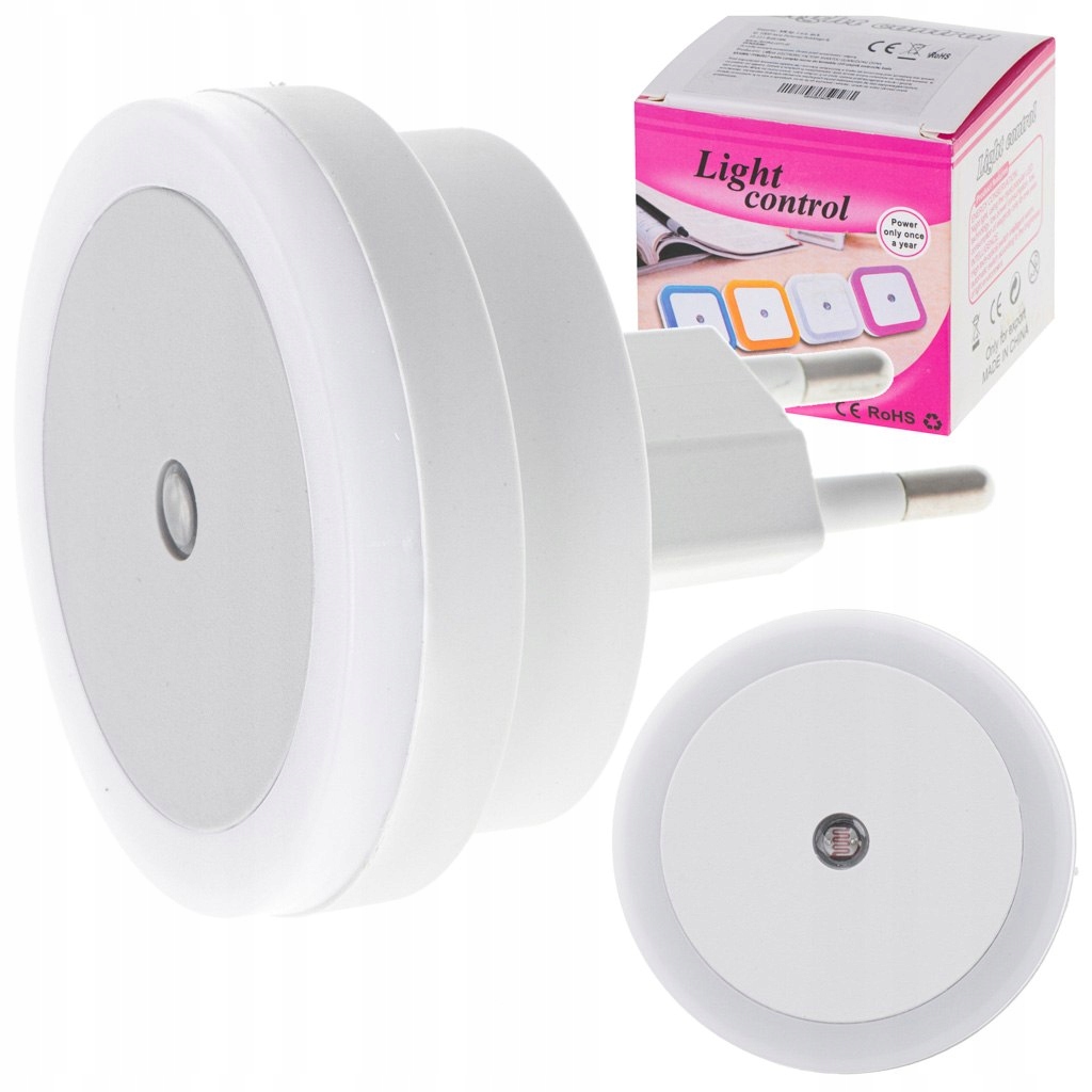 Lampka nocna do kontaktu LED czujnik zmierzchu bia - 12978231973 - oficjalne archiwum Allegro