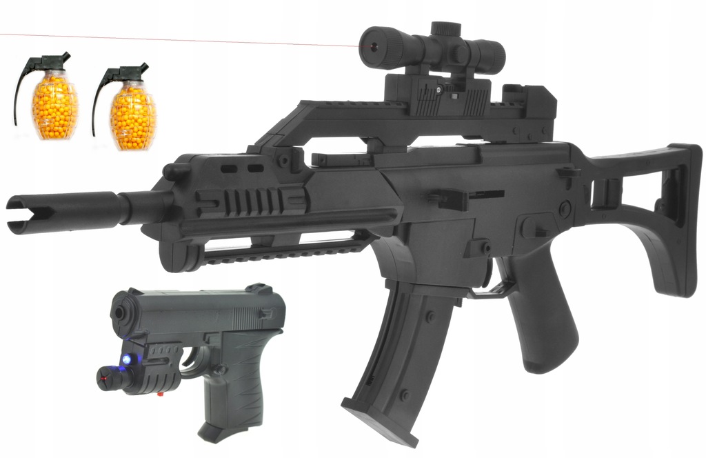 KARABIN NA KULKI G36 AUTO LASER +PISTOLET +GRANAT - 8340107990 ...