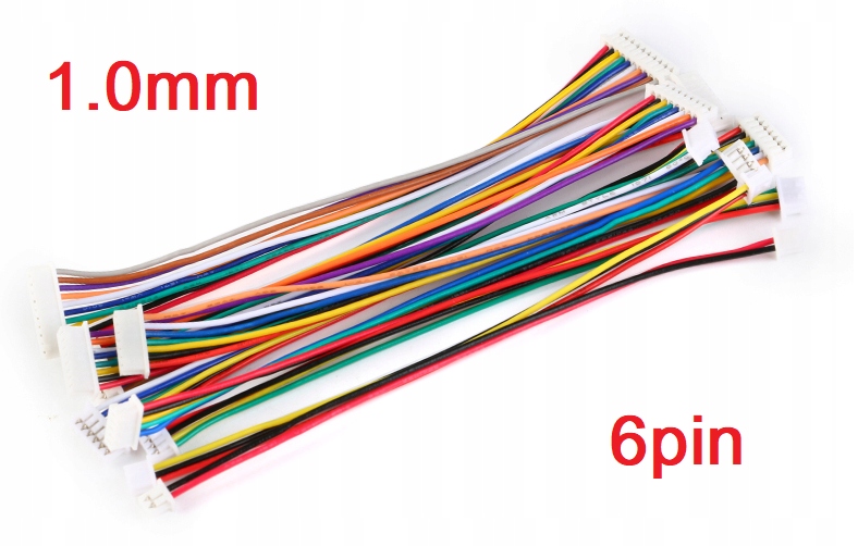 Kabel przewód JST SH1.0 1,0mm 6PIN 5szt 2 wtyczki - 9176288346 - oficjalne archiwum Allegro