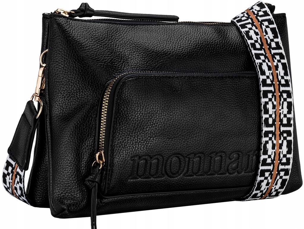 TOREBKA LISTONOSZKA MONNARI CZARNA AZTECKI PASEK KIESZONKA 2 KOMORY - 14998633751 - oficjalne ...