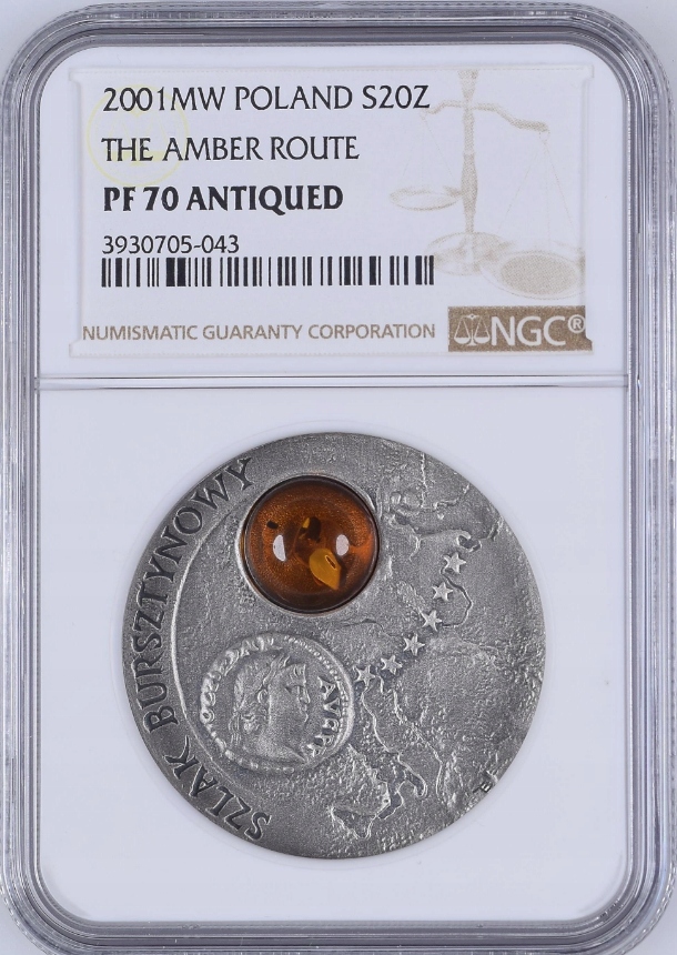 20 zł z 2001r. SZLAK BURSZTYNOWY NGC PF70 - 14759323007 - oficjalne archiwum Allegro