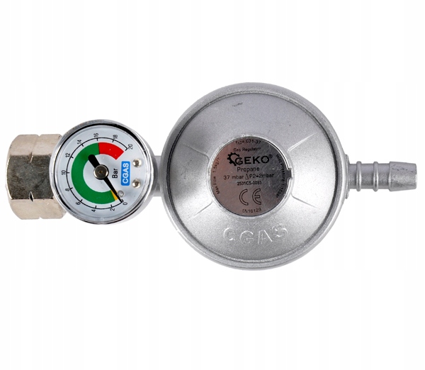 REDUKTOR GAZU Z MANOMETREM DO BUTLI 37mBar BUTAN - 7811302236 - oficjalne archiwum Allegro