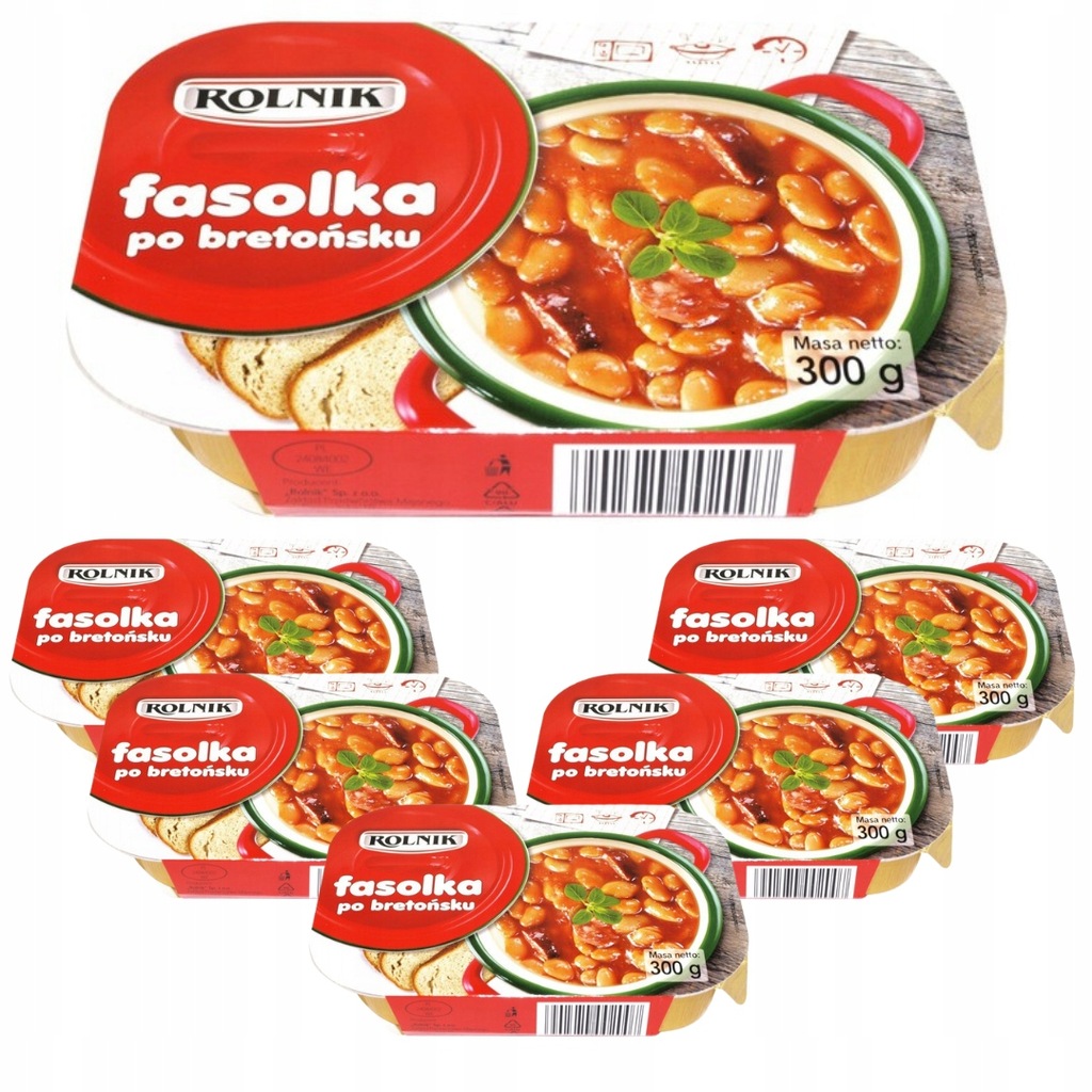 Fasolka po bretońsku Rolnik Gotowe Danie 300g x 6 sztuk - 14638861005 ...
