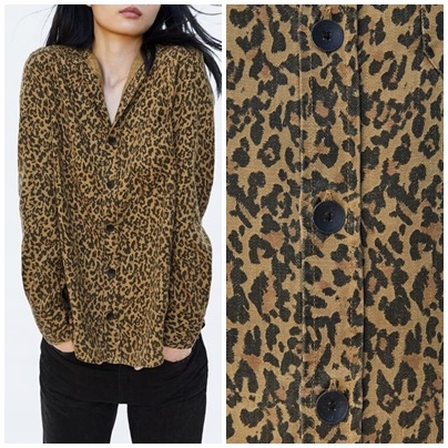 ZARA PIĘKNA KOSZULA LYOCELL PANTERKA LEOPARD S - 12504349836 ...