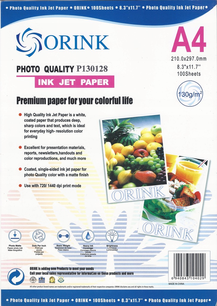 Papier foto do atramentowych A4 MAT 130g 100 szt. - 14246709308 - oficjalne archiwum Allegro