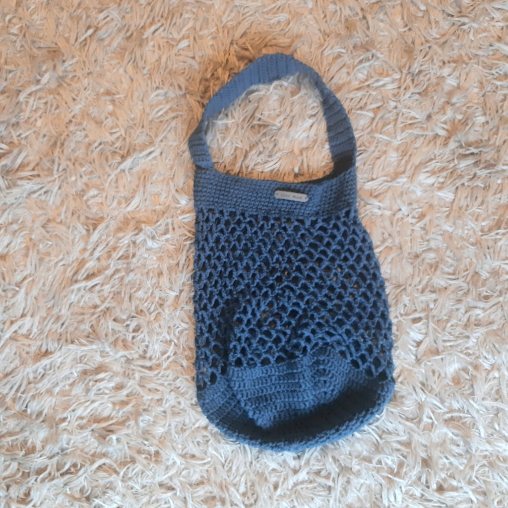 torba handmade zrobiona na szydełku, nowa, worek - 12040055565 ...