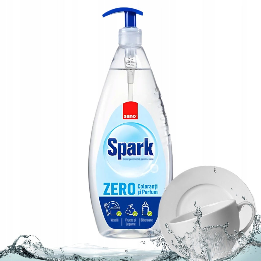 SANO SPARK ZERO płyn do mycia warzyw i owoców 1L - 17364200112 - oficjalne archiwum Allegro