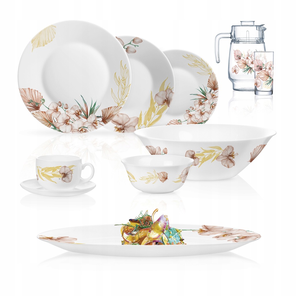 33146 LUMINARC FLOROSA KOMPLET OBIADOWY KAWOWY 46E - 12171148064 ...