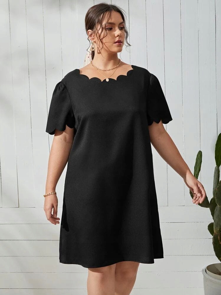 SHEIN PROSTA CZARNA SUKIENKA WIĄZANIE (4XL) - 13314732646 - oficjalne archiwum Allegro