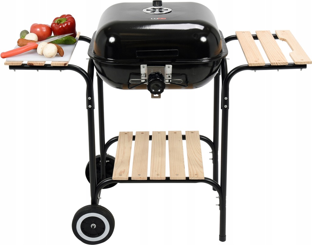 DUŻY GRILL OGRODOWY WĘGLOWY Z POKRYWĄ RUSZT 45 cm - 10220132635 ...