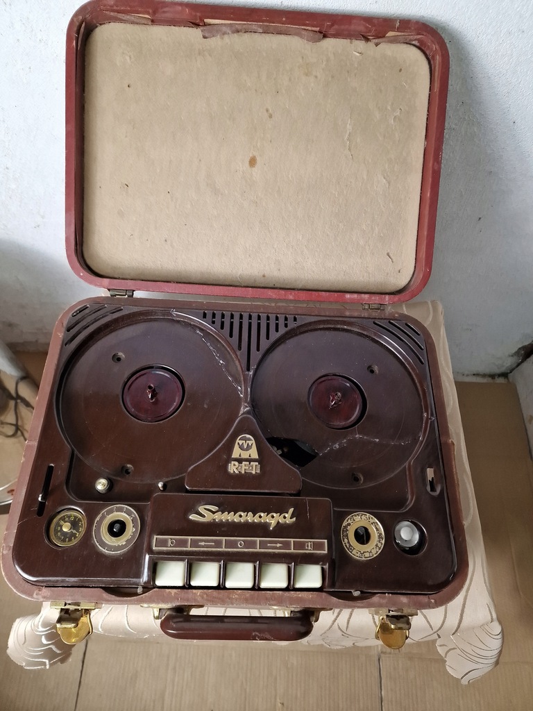 magnetofon smaragd RFT szmaragd lampowy antyk retro eksponat do muzeum ...