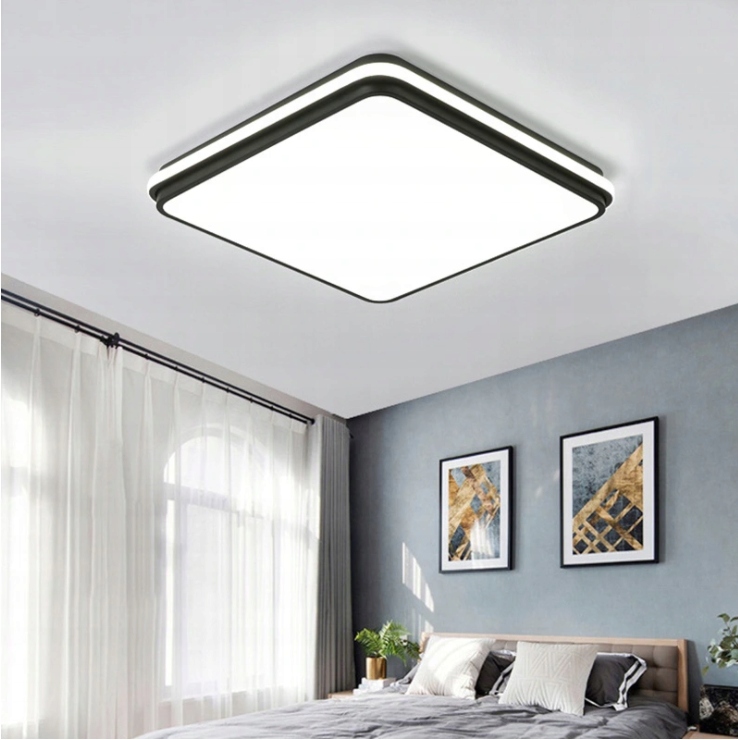 LAMPA LED PLAFON 50X50CM+ PILOT 85W czarna NOWOŚĆ - 12589764486 ...