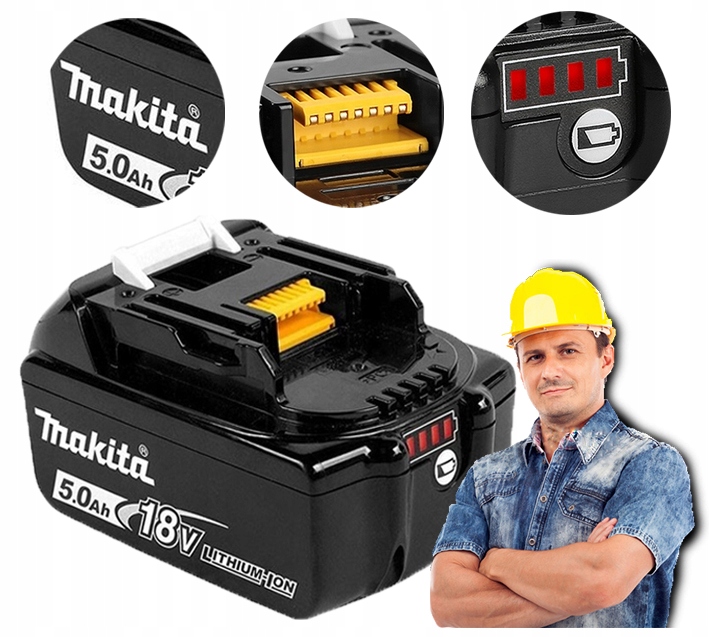 AKUMULATOR BATERIA MAKITA BL1850B LI-LON 18V 5.0AH - 12547127580 - oficjalne archiwum Allegro