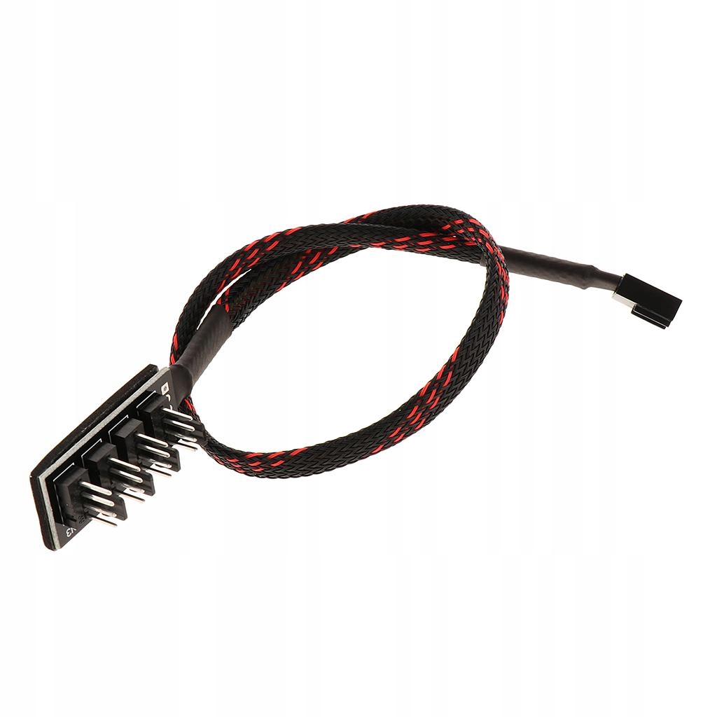 Desktop CPU Cooling Fan Power Cable Hub Splitter Adapter Sleeved PWM ...