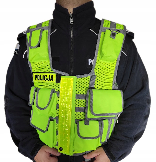 Kamizelka taktyczna POLICJA odblask RUCH DROGOWY S - 11530715534 ...