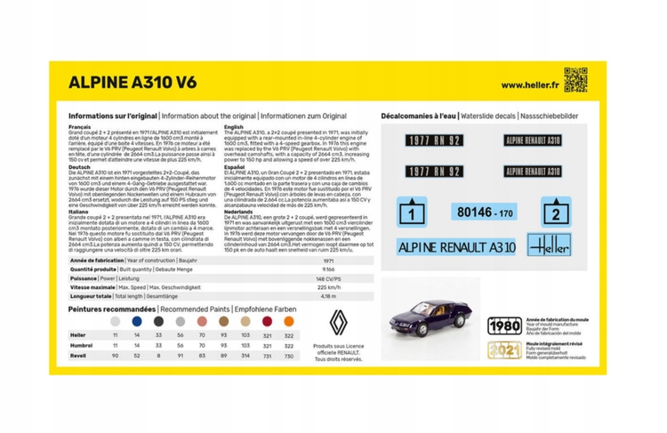 Купить Комплект модели автомобиля Alpine A340 V6 Heller: отзывы, фото и ...