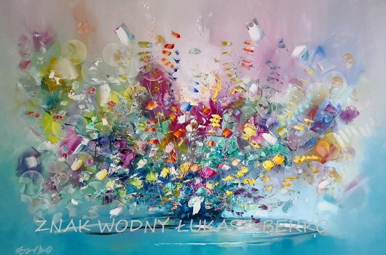 ŁUKASZ BERKO OBRAZ SALON ABSTRAKCJA 120x80 WIELKI - 13168396488 ...